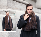 100% Mink Fur Scarves Wraps Men's Handmade Real Mink Fur Collar Scarf ...