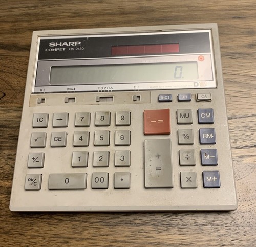 Sharp Compet QS-2130 12-Digit Desktop Financial Calculator Solar Vintage | eBay
