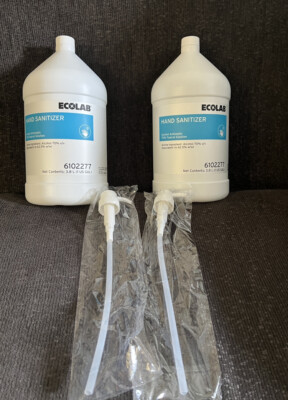 Ecolab Hand Sanitizer 2x Gallons With Pump Quick Drying Gel 128oz ...