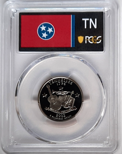 2002-S Clad Proof Tennessee State Quarter-PCGS PR 70 DCAM-State Flag ...