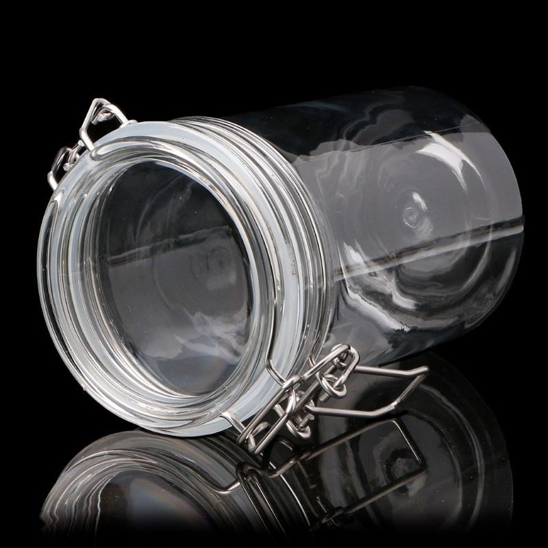 1500ML Plastic Round Clip Top Storage Jar With Airtight Seal Lid ...