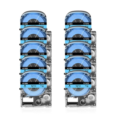 10PK Black on Blue Tape Compatible with Epson LW600 LK-4LBP KingJim ...