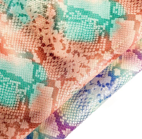 Bright Colors Snake Leather Green Orange 0.9mm/2.25oz COCTAIL SNAKE MIX ...