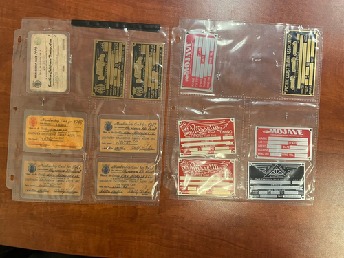 SCTA Tag tags pair original 1937-48 and two Numberall 40Bs | eBay