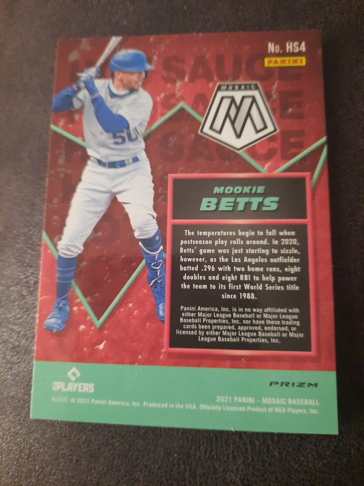 MOOKIE BETTS 2021 PANINI MOSAIC (SILVER PRIZM HOT SAUCE) LOS ANGELES ...
