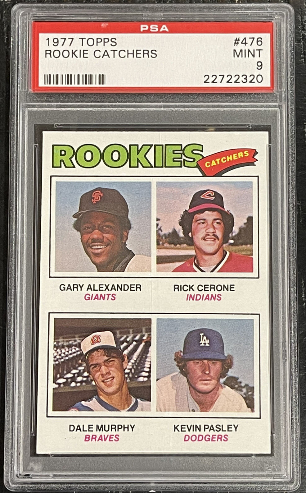 1977 Topps ROOKIE CATCHERS Dale Murphy CENTERED RC #476 PSA 9 MINT ...