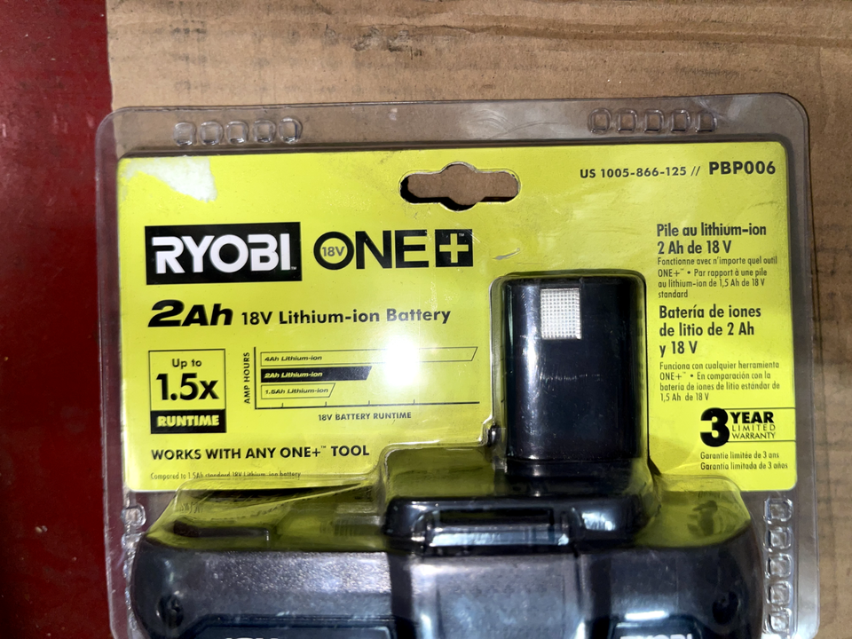 Ryobi 2Ah 18V Lithium-ion Battery OEM Sealed Package PBP006 | eBay
