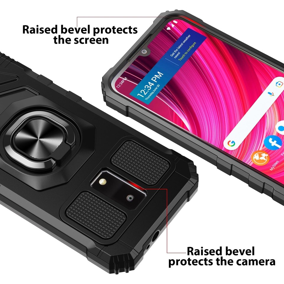 For BLU View 4 B135DL Phone Case Armor Ring Magnetic Stand Cover ...