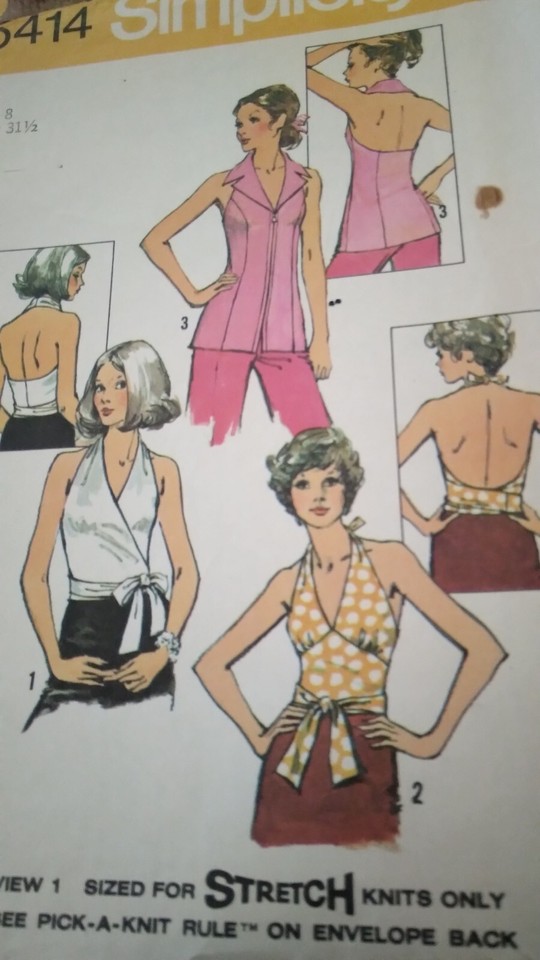 Vintage Simplicity Fancy Halter Tops Pattern 5414 Bust 31-1/1 | eBay
