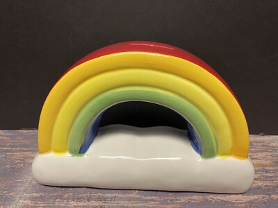 Vintage Ceramic Rainbow Coin Bank | eBay