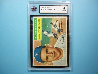 1956 TOPPS MLB BASEBALL CARD #110 YOGI BERRA KSA 4 VG/EX NICE!! '56 ...