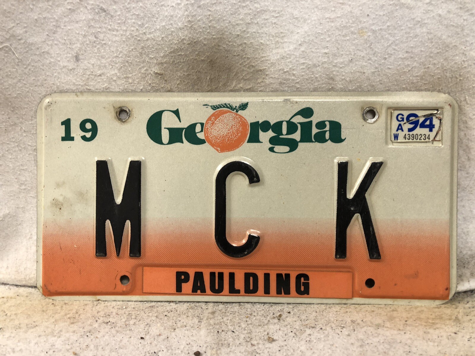 1994 Georgia Vanity License Plate “M C K” | eBay