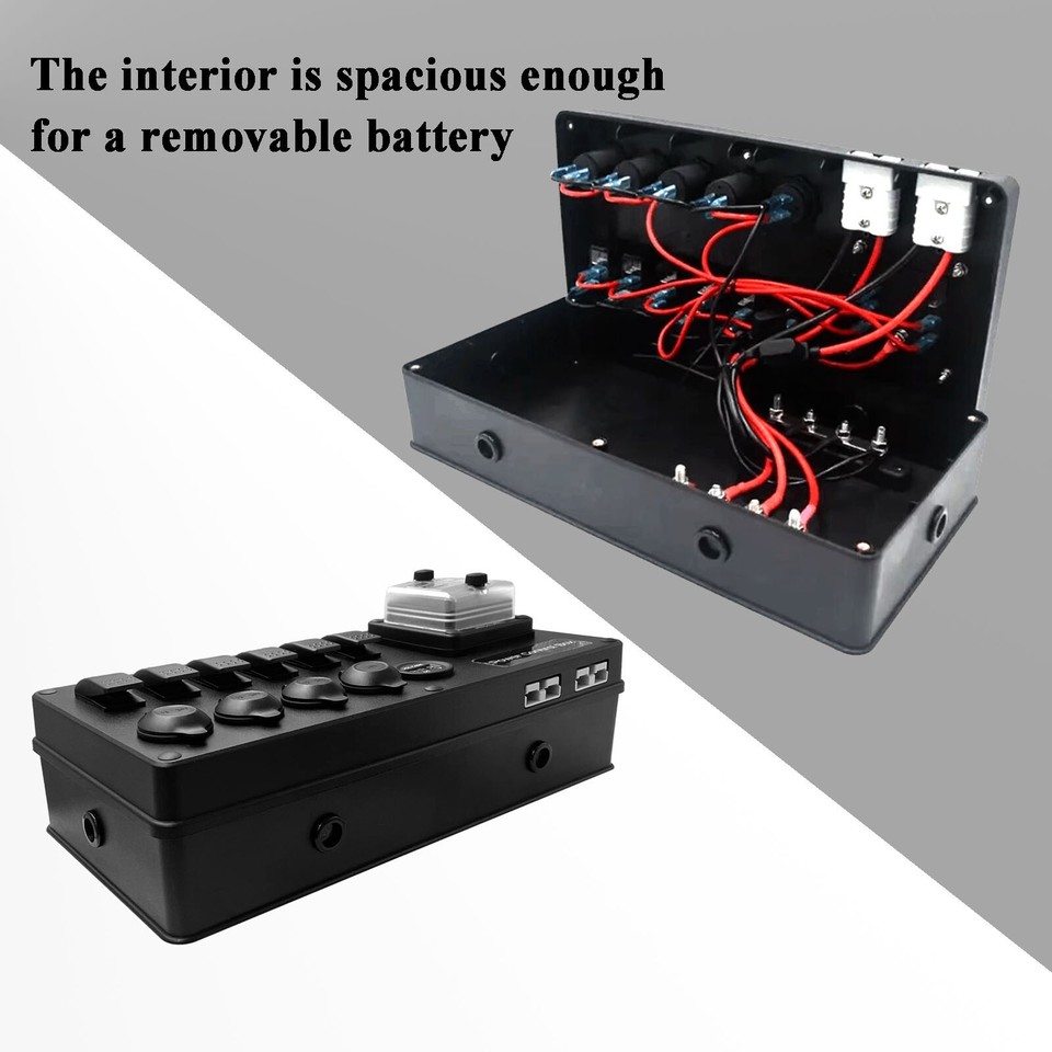 6Gang Rocker Switch Panel Box 12V/24V USB Power Control Box with Fuse ...