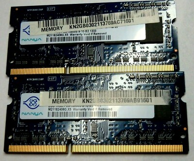 Lot of two Nanya 2GB DDR3-1333MHz Memory Modules (4GB total) | eBay
