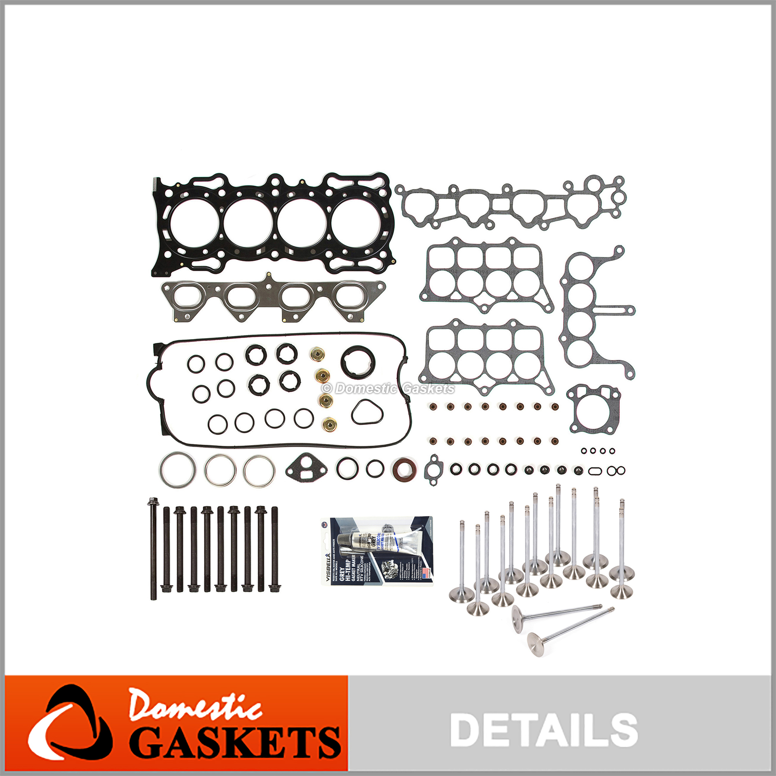 MLS Head Gasket Set Intake Exhaust Valves Fit 91-96 Honda 2.2L F22A1 ...