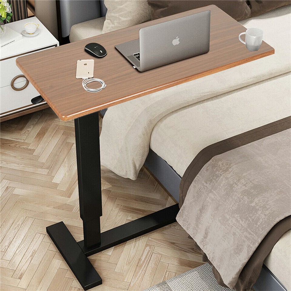 Adjustable Overbed Table Hospital Bed Table Laptop Desk Wheels Food ...