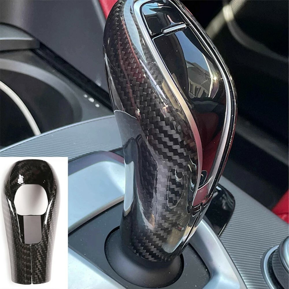 1*Carbon Fiber Gear Stick Shifter Knob Cover Fit Alfa Romeo Giulia ...