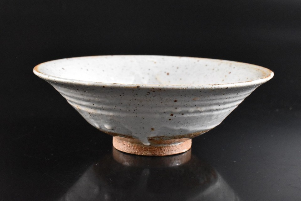 U2137: Japanese Old Seto-ware gray glaze TEA BOWL Green tea tool w/box ...