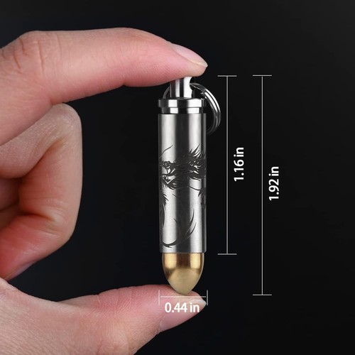 aiGear Titanium Mini Pill Fob Inner Diameter 0.32 Inch with Necklace ...