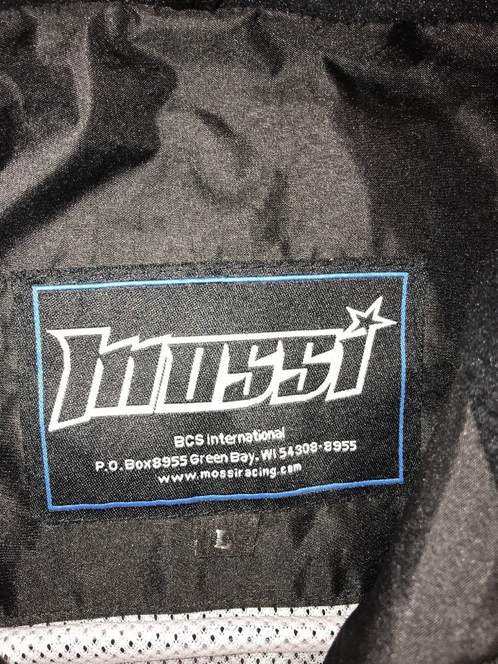 MOSSI Racing Jacket ~ Black ~ Waist Straps ~ Mens LARGE ~ SUPER FAST ...