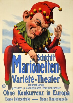 German Puppet Show Marionetten 1900 Funny Theater Giclee Canvas Print ...