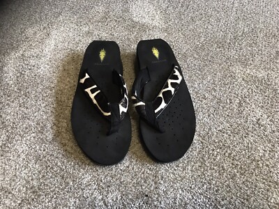 Women’s Volatile Cow Print Fur Black Foam/leather Wedge Sandals Size 8 ...