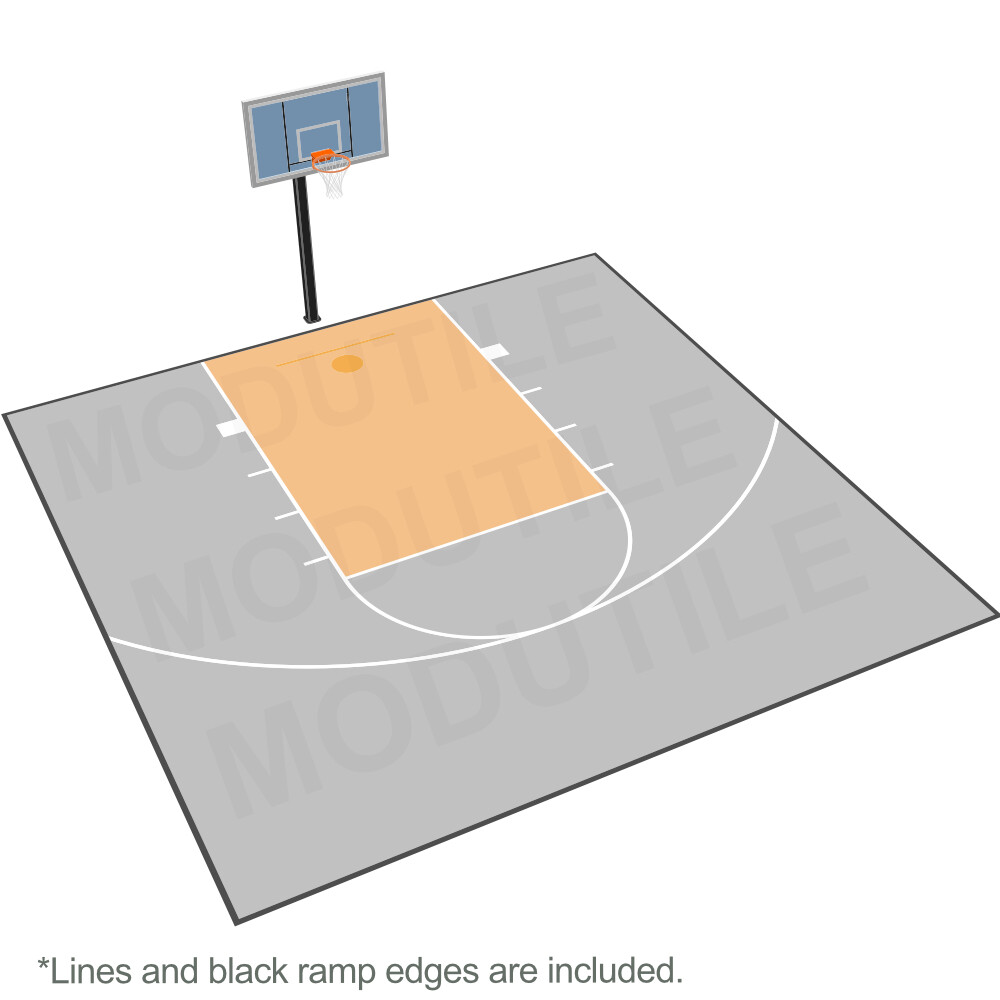 Outdoor Basketball Half Court Kit 30' X 30'-Lines and Edges Included ...