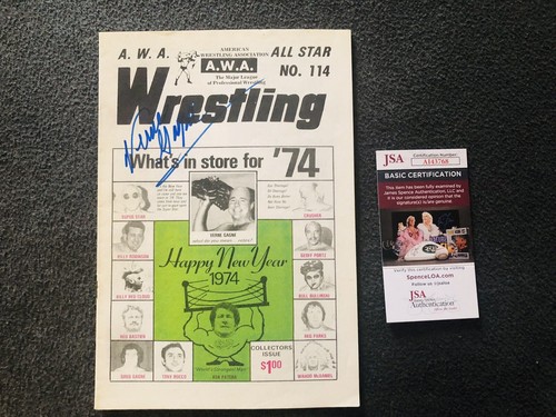 Verne Gagne 2 Signatures In AWA Wrestling Program JSA | eBay
