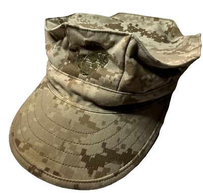 USMC 8 Pnt Garrison Cap Hat Desert Camo MARPAT MED. MCCUU MARINES ...