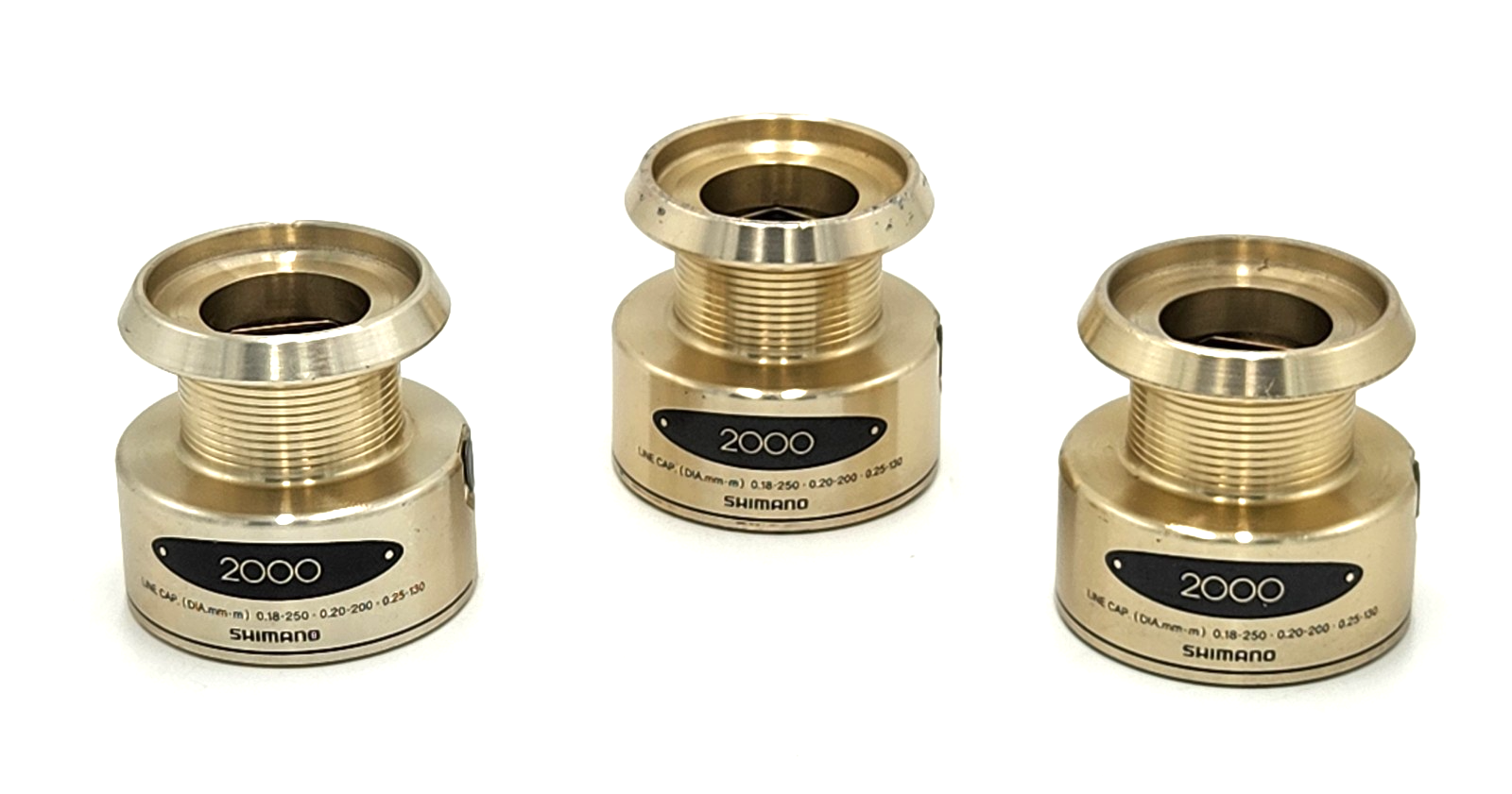 Lot of 3 Shimano 2000 Spare Spools AFP-1 / AFP-2 (Gold) for Spinning ...