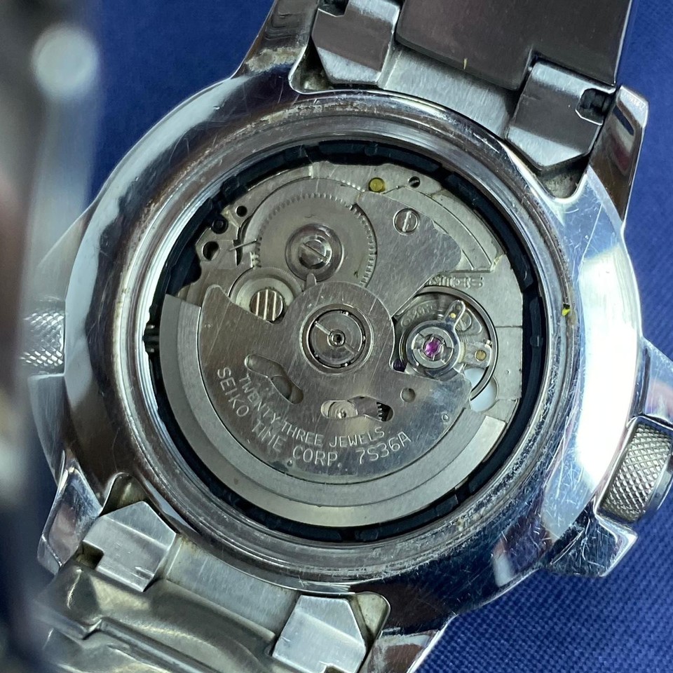 Rare Seiko 5 Sports Atlas Map Meter Automatic SKZ209 Blue Dial Compass ...