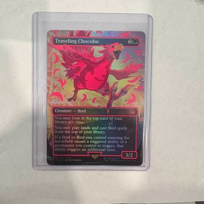 MTG: Traveling Chocobo (Borderless) (Neon Ink Pink) Final Fantasy Foil ...