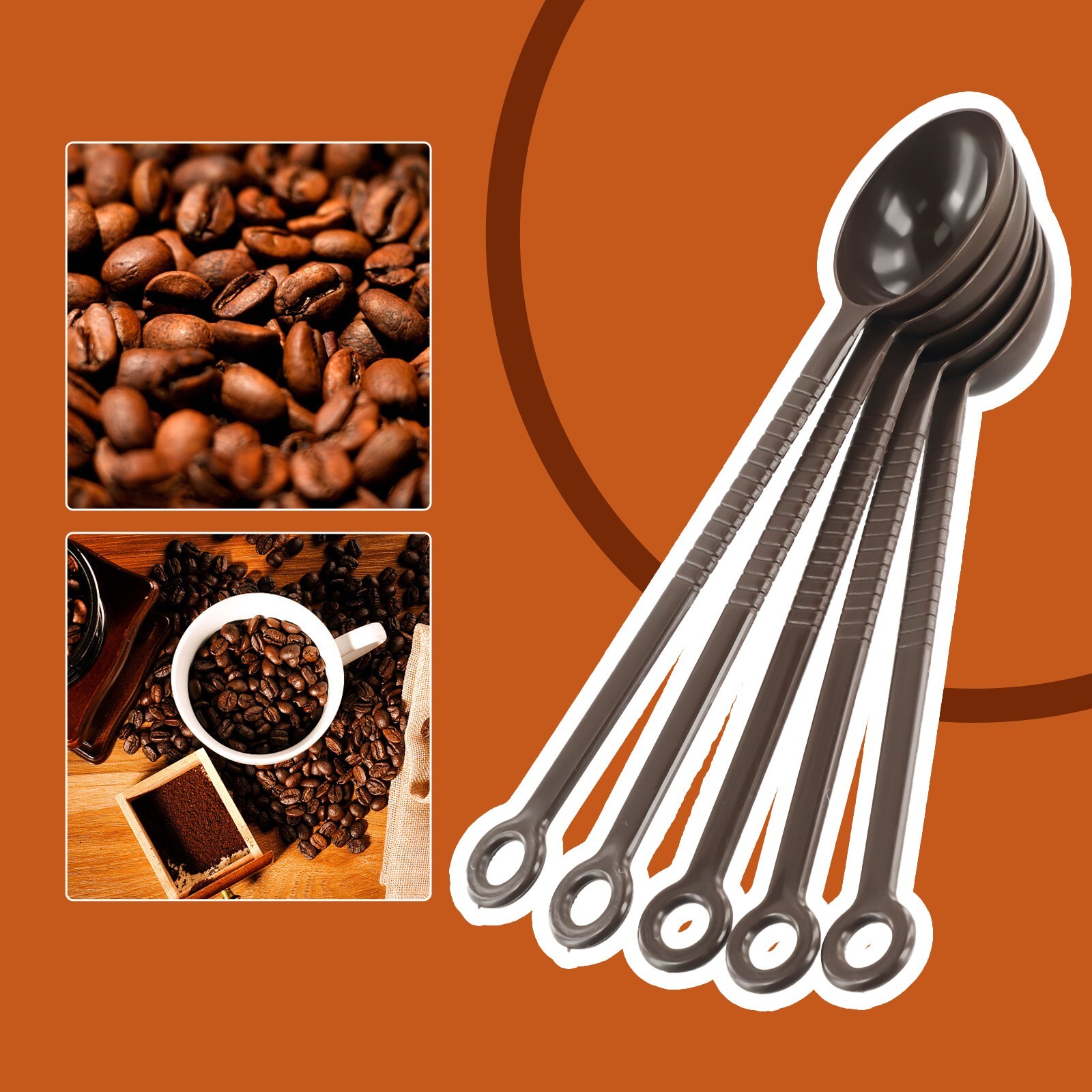 Practical Long Handle Measuring Spoon 10g Plastic Coffee Scoop Set of 5 ...