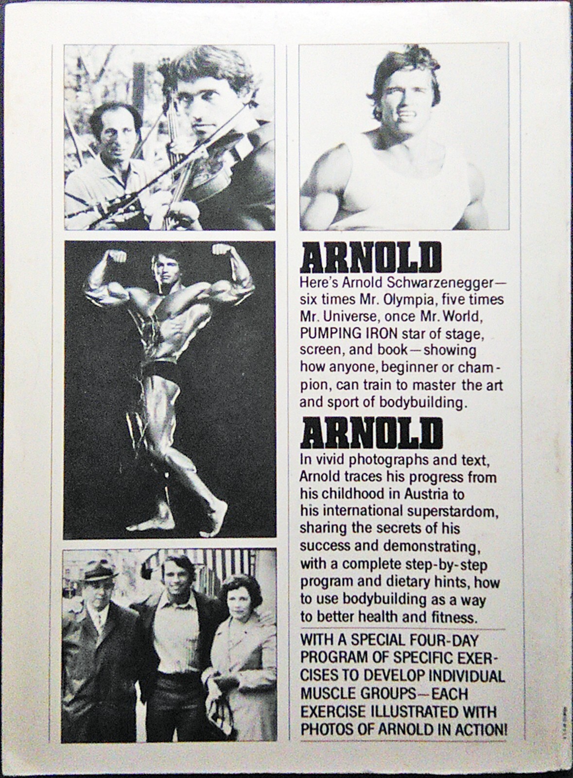1977 ARNOLD : THE EDUCATION OF A BODYBUILDER SCHWARZENEGGER SOFTCOVER ...