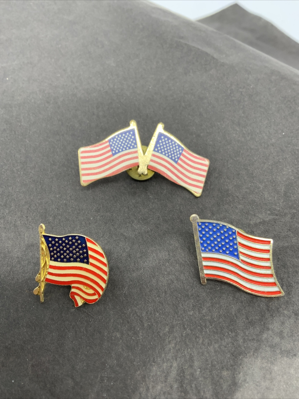 Vintage American Flag Patriotic Pinback Lapel Hat Pins Lot Of 3 | eBay