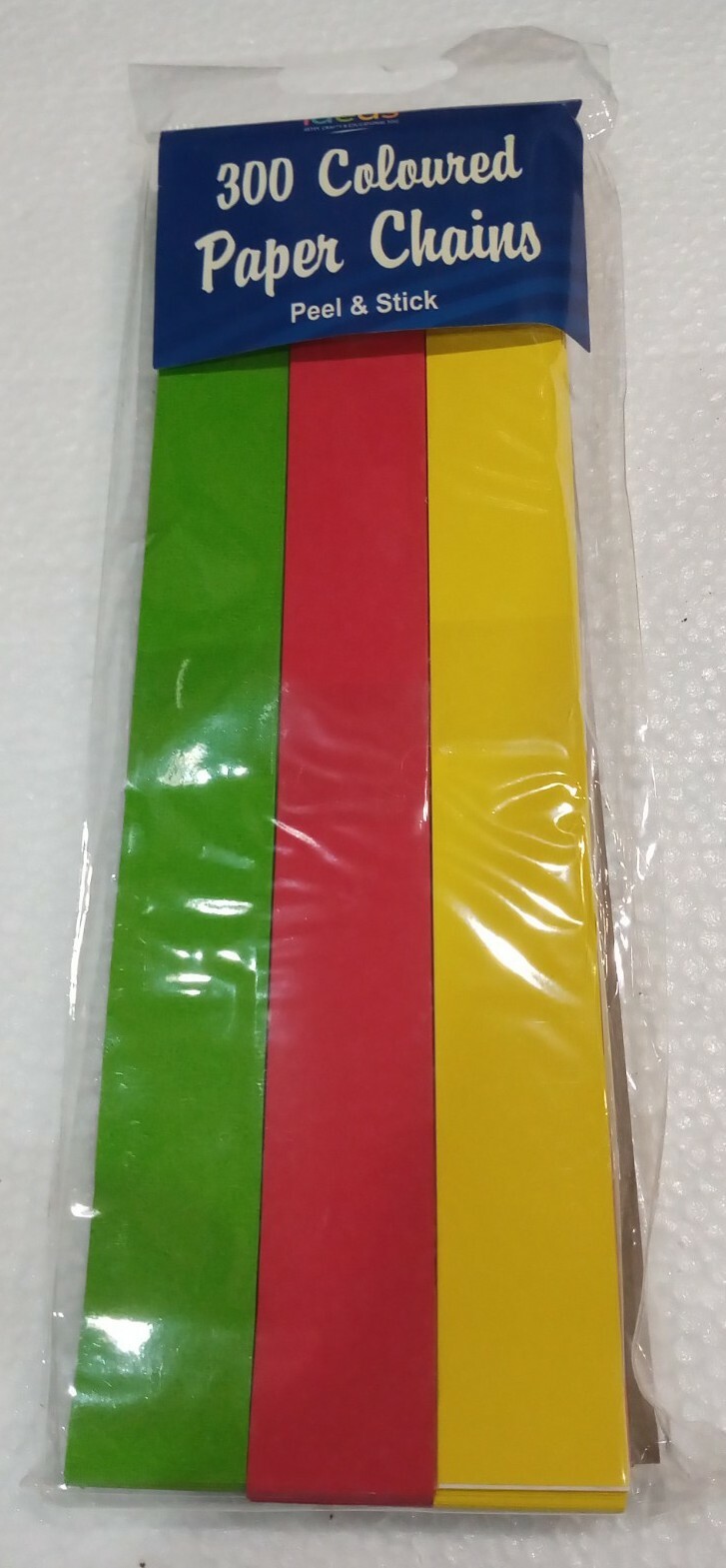 300 Party Paper Chains Traditional Bright Multi coloured Peel & stick ...