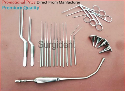 Micro shea, Hartman Ear Forceps,Cannula and Suction Tube Ent Set Of 22 ...