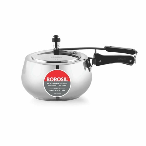 Borosil Pronto Induction Base Stainless Steel Pressure Cooker 3L ...