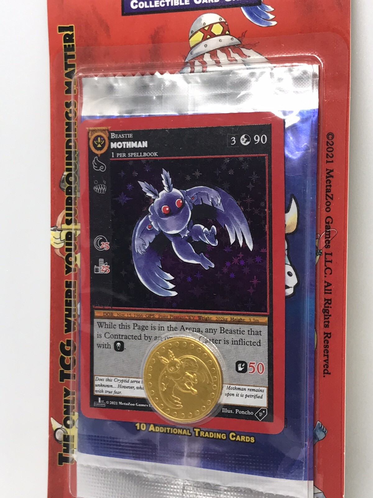 MetaZoo Cryptid Nation Blister Pack 1st Edition promo Mothman & Coin ...