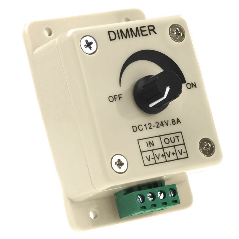 2X(DC 12V-24V LED Dimmer Controller Adjust Single Color For 5050 3528 ...