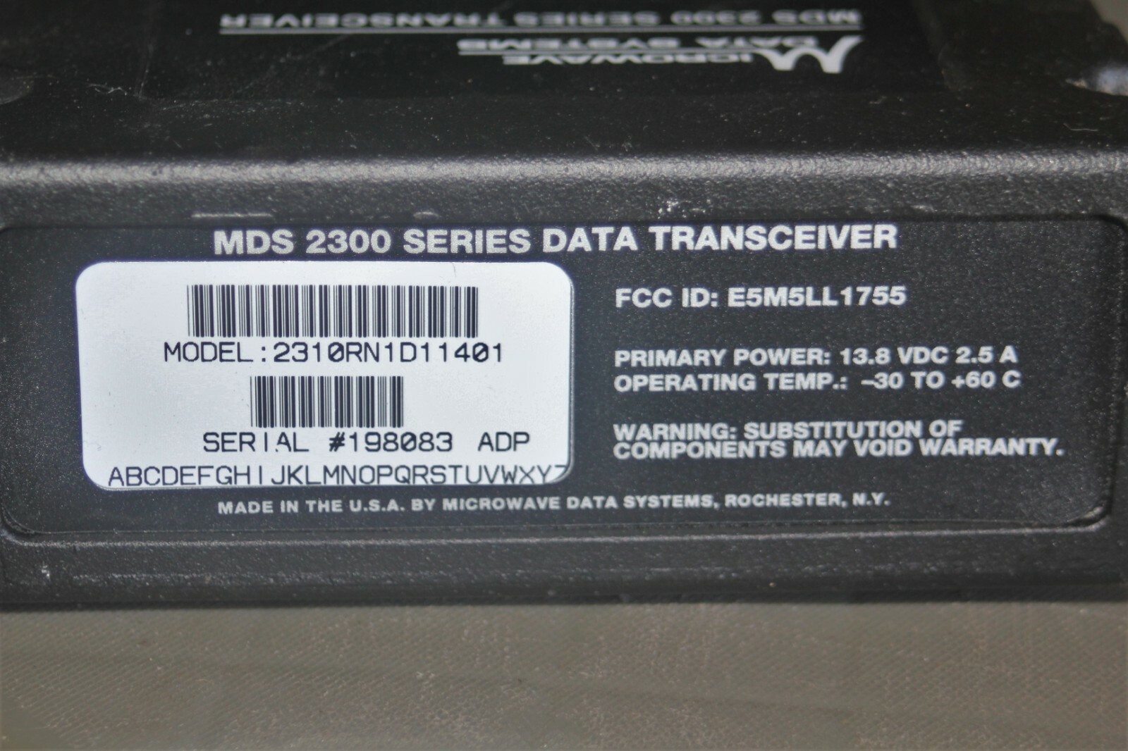 Microwave Data Systems MDS 2300 2310 Series Transceiver | eBay