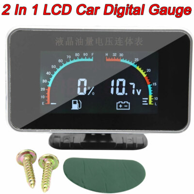 12V/24V Universal 2 Function Car Truck Fuel Level Gauge Meter +Digital ...