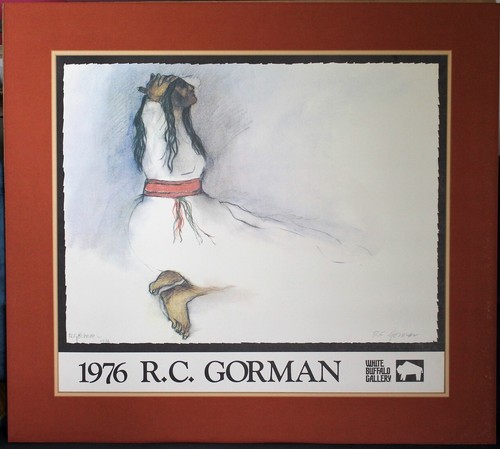 R. C. GORMAN signed & matted 1976 Woman with Red Belt Gallery Print! | eBay