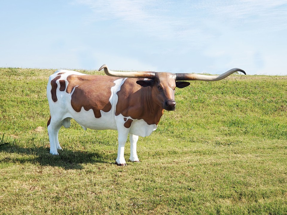 Texas Longhorn Bull Life Size Statue 10 FT Indoor Outdoor Museum ...