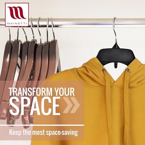 484 Recycled Black Plastic Hangers with Rotating Metal Hook and Notches ...