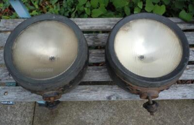 USED MATCHED PAIR MONOGRAM 10 INCH VINTAGE HEADLAMPS SEAGRAVE AND ...