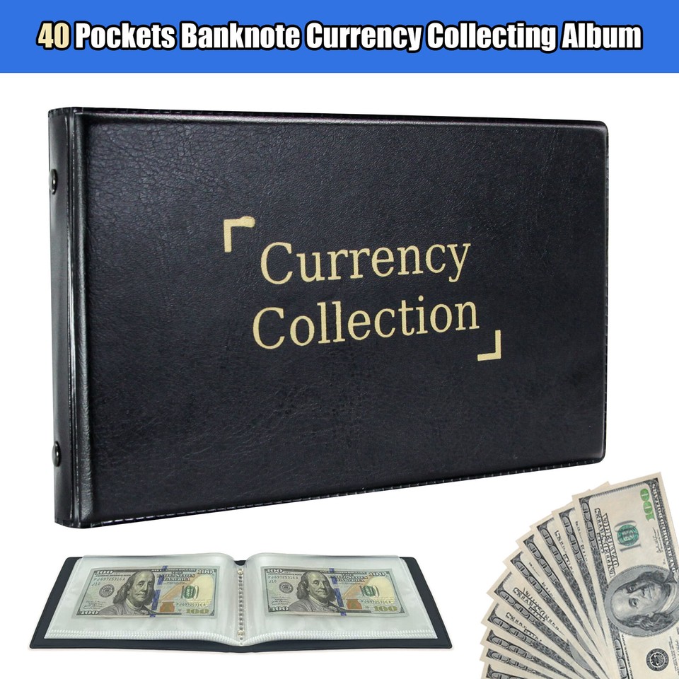 Currency Page Paper Money Album Banknote Storage Collection Display 40 ...