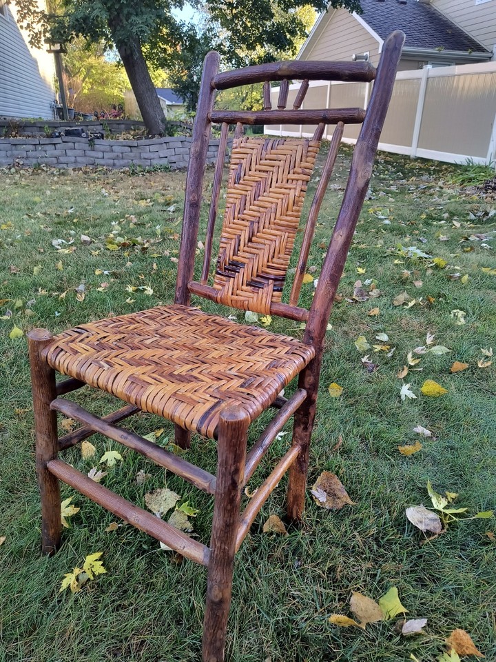 Antique signed Old Hickory wagon wheel dining Adirondack cabin camp ...