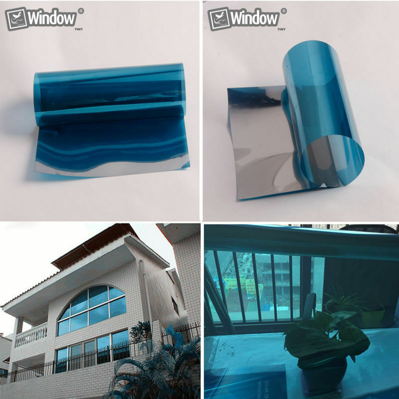 Blue&silver Mirrored Reflective Window Film One Way Privacy Anti-UV PET ...