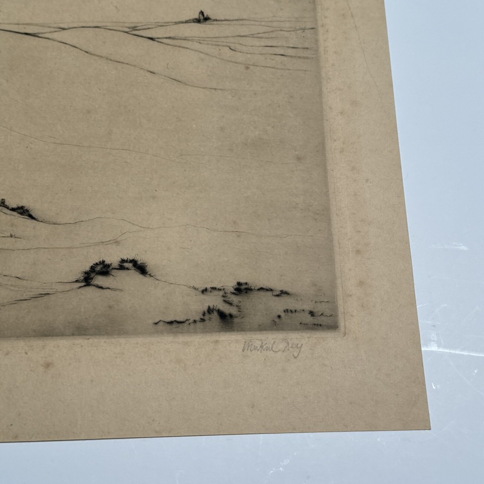 MUKUL DEY ETCHING INDIA DESERT FAMOUS DRY POINT ON THE WAY TO PURI ...